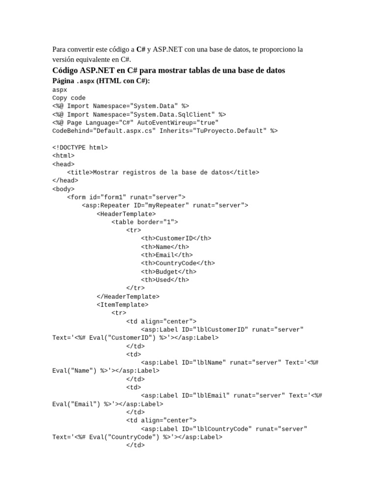 SQL Server C# | PDF | C Sharp (lenguaje de programación) | Servidor SQL de Microsoft