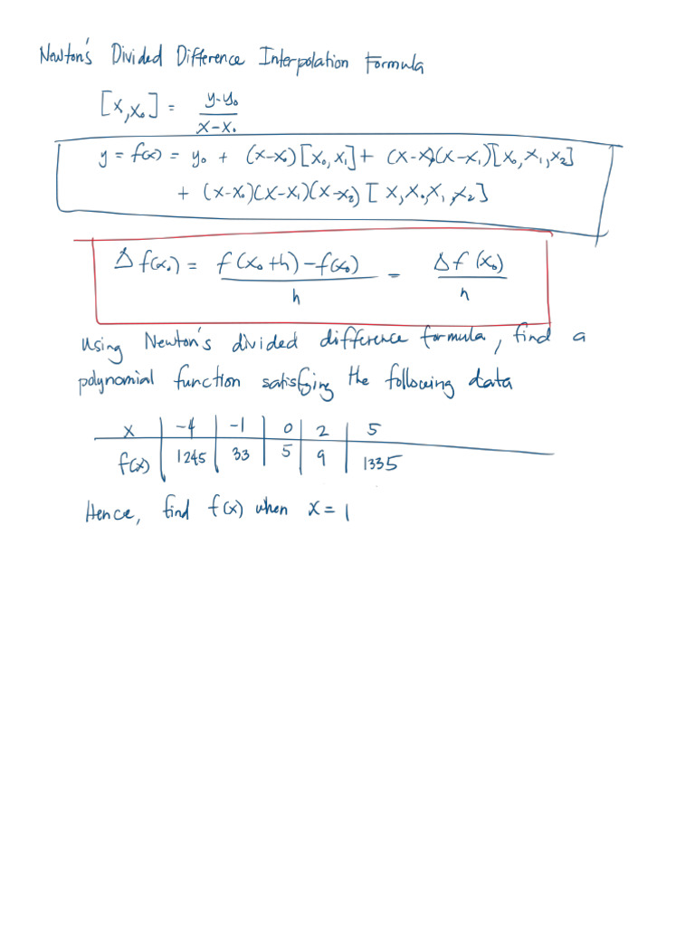 Newton Divided Difference Version 2 | PDF