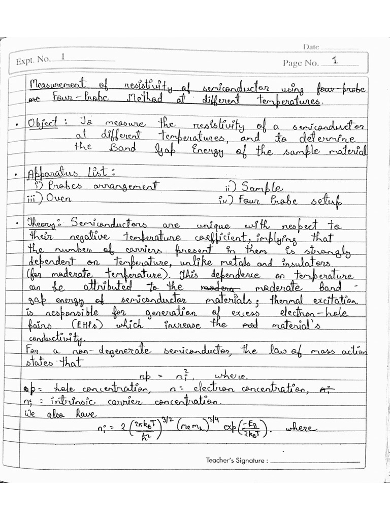 Semicon Exp1 4-Probe | PDF