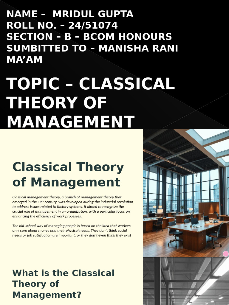 Classical Theory | PDF | Bureaucracy | Theory