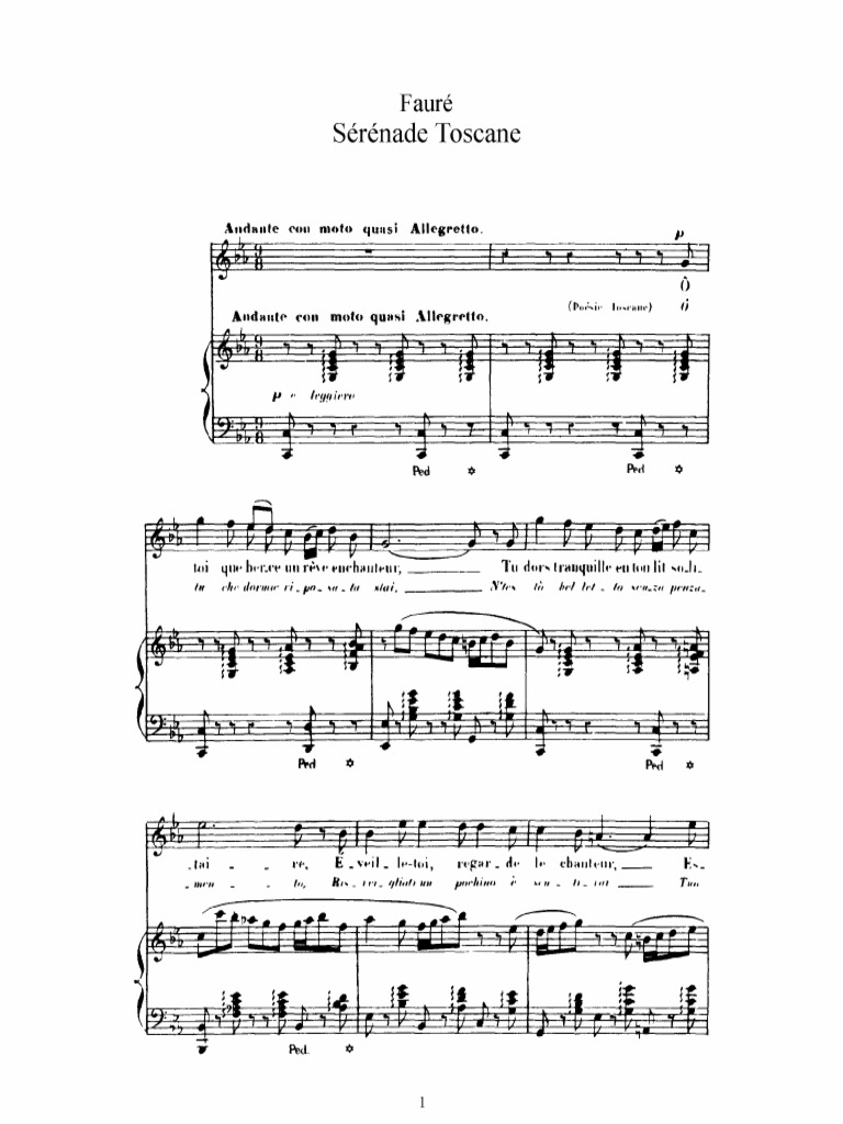 Faura Gabriel Seule Serenade Toscane Minor | PDF