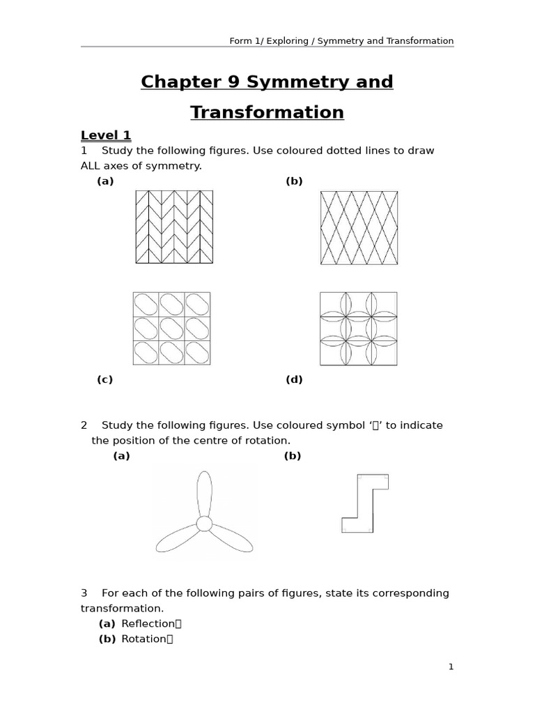 Chapter 9 Symmetry and Transformation | PDF | Cartesian Coordinate ...