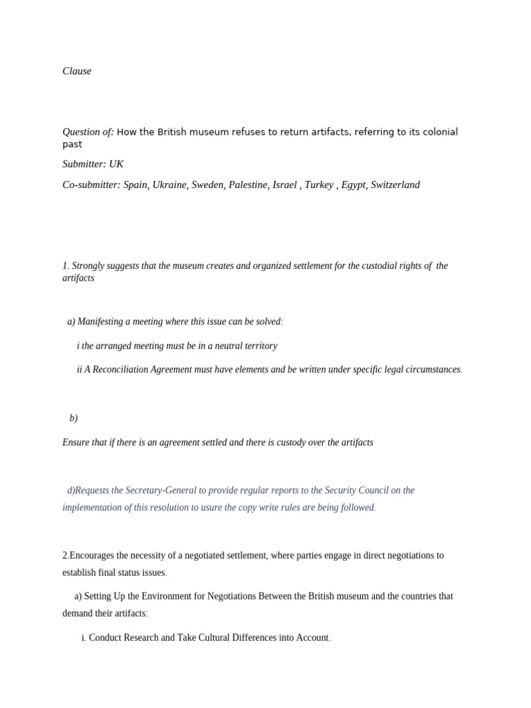 British Museum's Artifact Custody Debate | PDF | Washington Consensus ...
