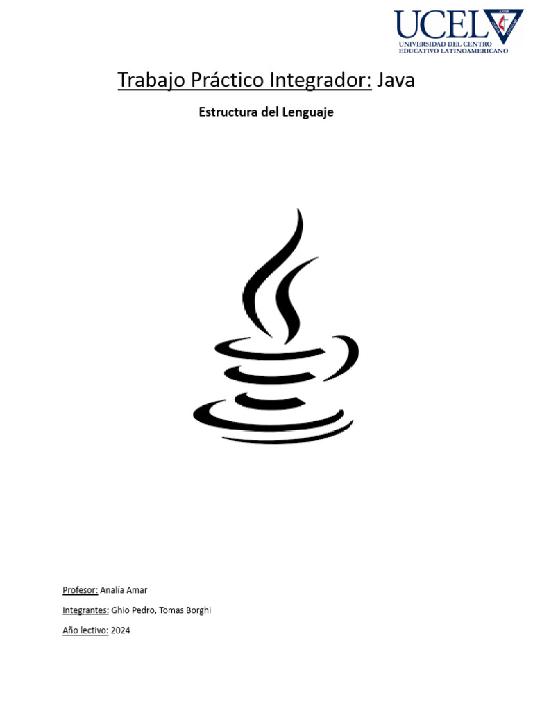 Trabajo Práctico Integrador Java | PDF | Java (lenguaje de programación) | máquina virtual de Java