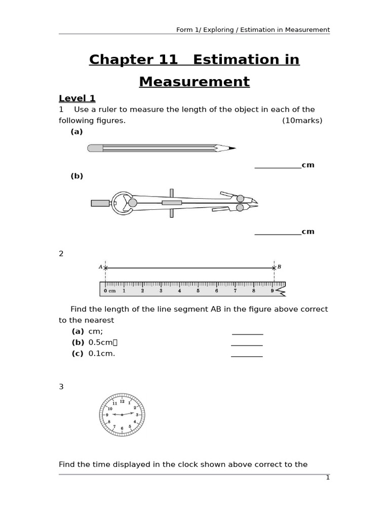 Chapter 11 Estimation in Measurement | PDF | Volume | Area