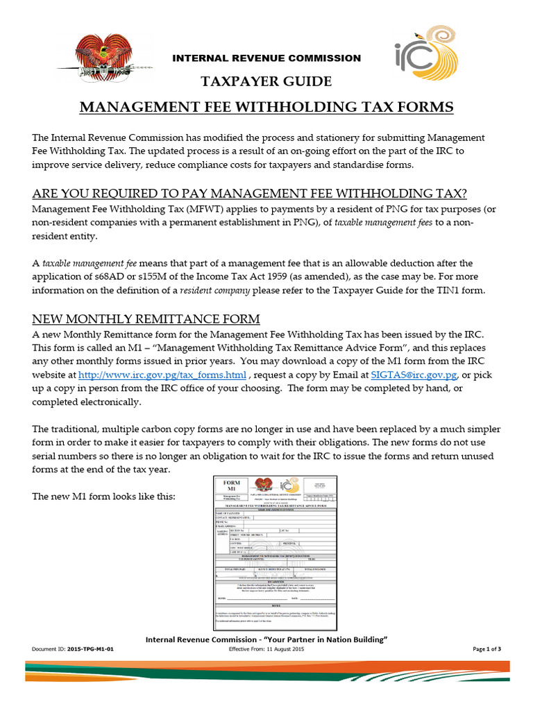 Sz2XX4 Document Jzbu4s Media 2015 TPG m1 01 Management Fee Withholding ...