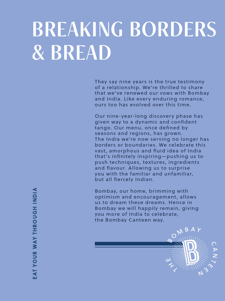 Monsoon Menu at The Bombay Canteen 2024 | PDF | Curry | Pickling