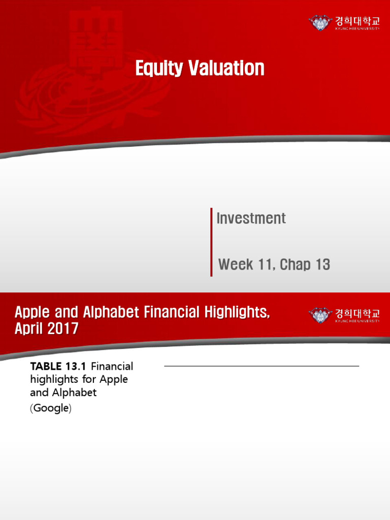 Week 11. Equity Valuation | PDF | Free Cash Flow | Valuation (Finance)