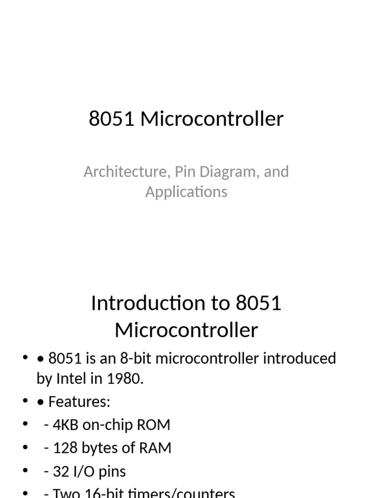8051 Microcontroller Presentation | PDF