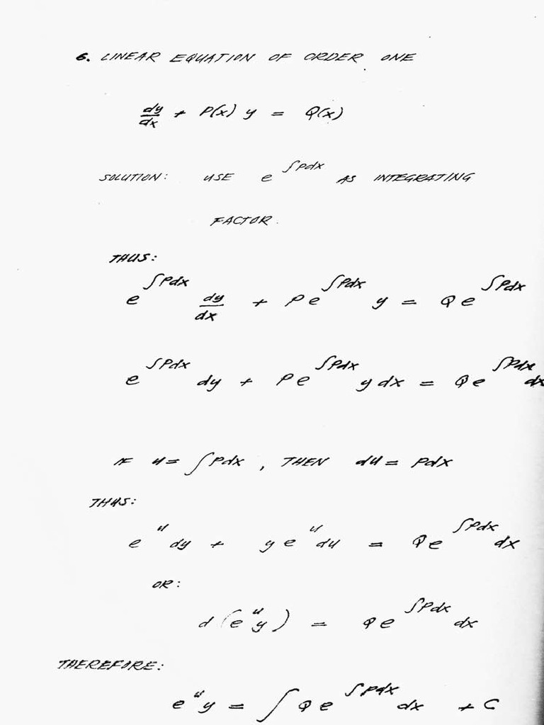 Linear Differential Equations Notes | PDF