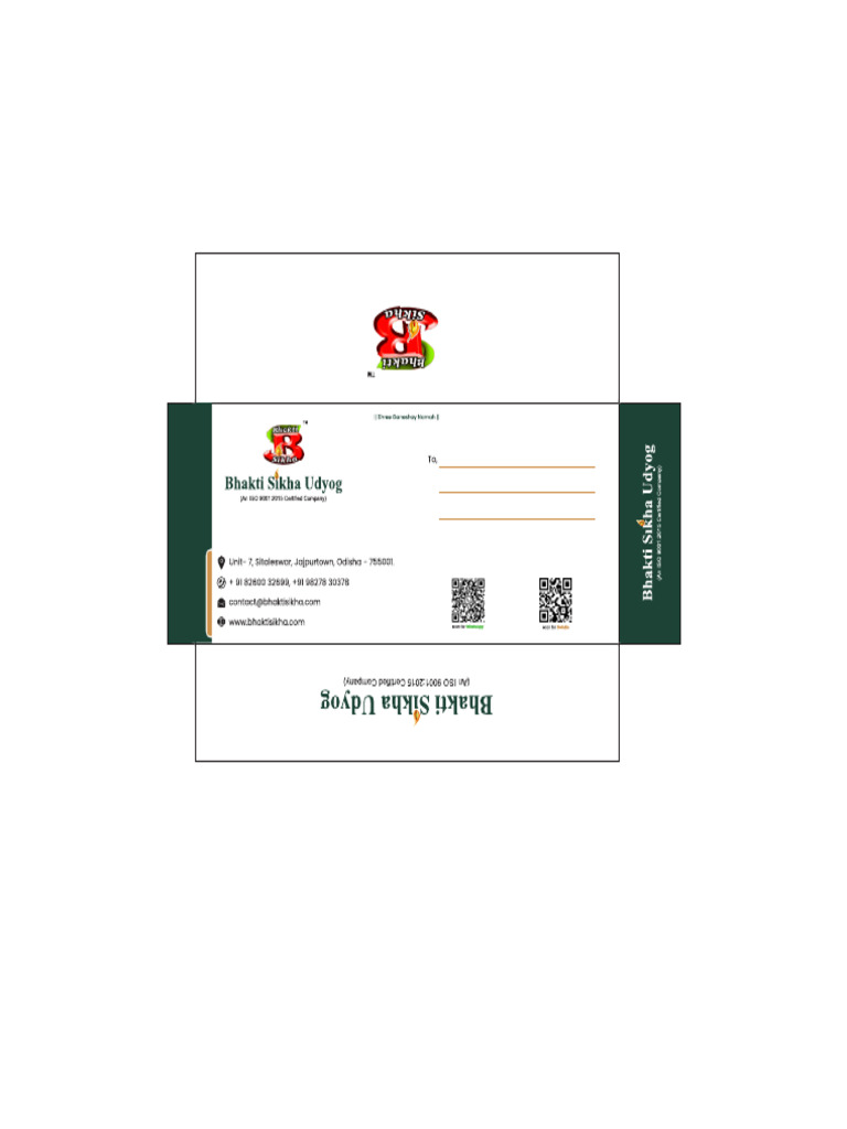 Bhakti Sikha Udhyog - Envelope Cover - CDR | PDF