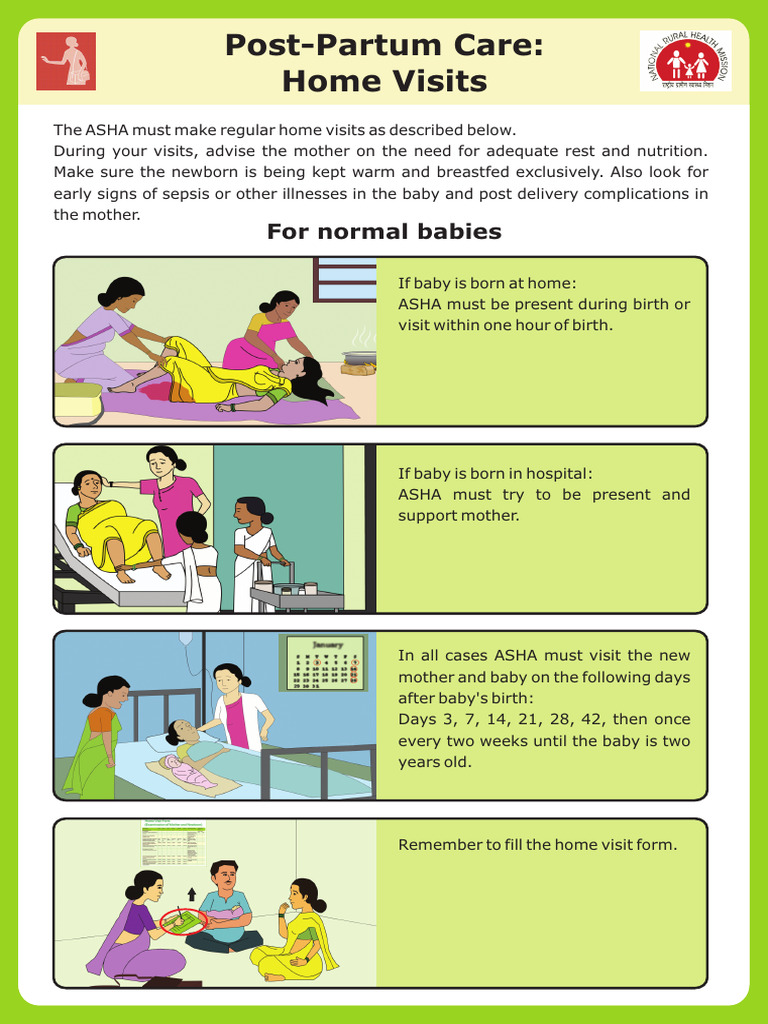 Post Partum Care Home Visits For Normal Babies English | PDF