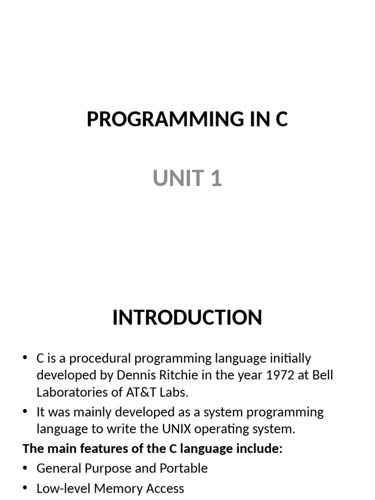 unit 1 CP | PDF | C (Programming Language) | Reserved Word