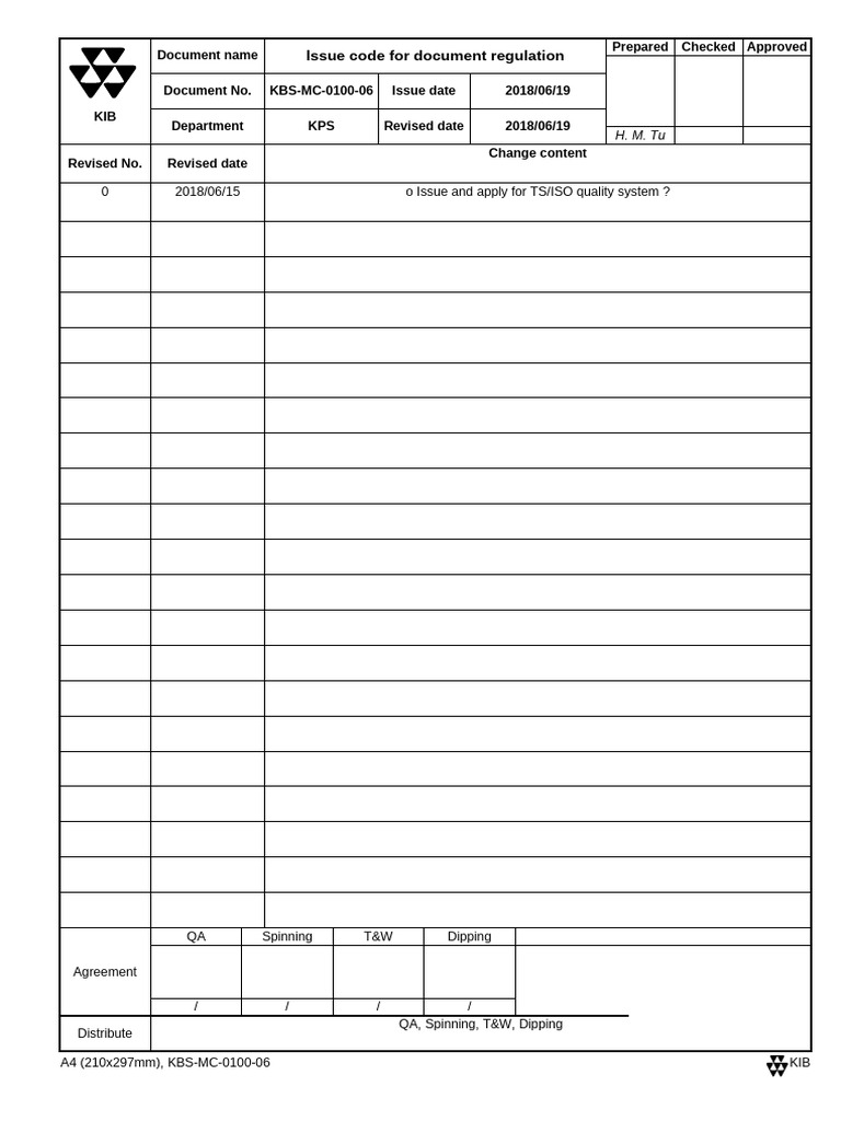 KBS-MC-0100-06 Issue Code For Document Regulation | PDF