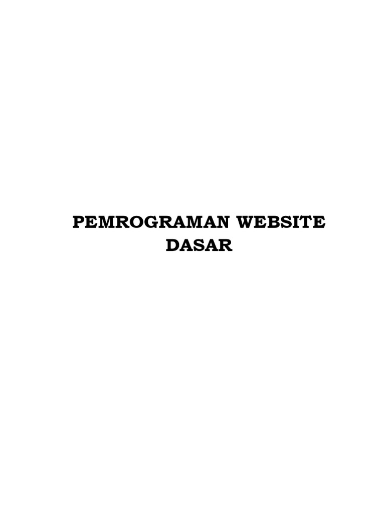 2.pemrograman Website Dasar | PDF