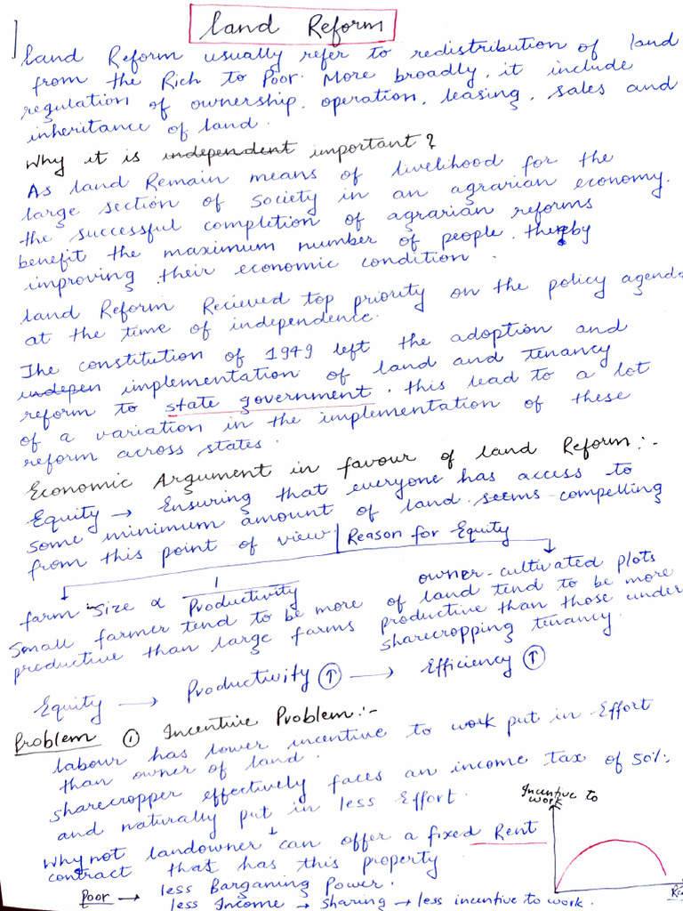 Land Reform Notes | PDF