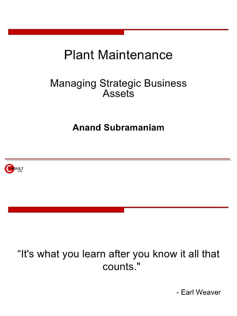 Plant Maintenance | PDF