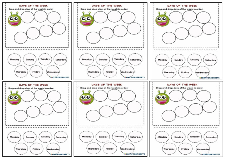 Days of The Week Worksheet | PDF