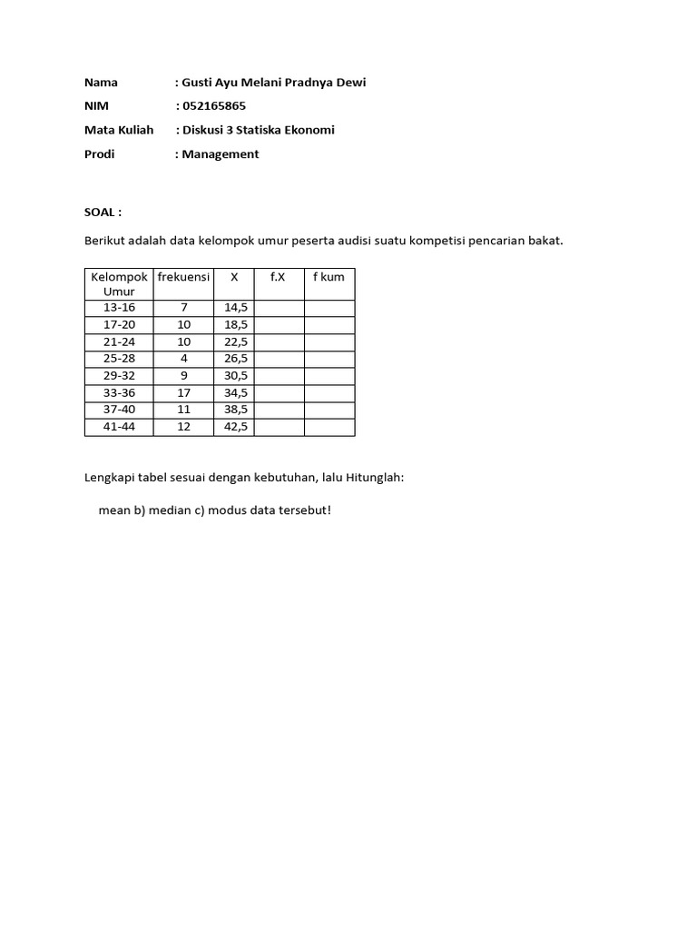 Diskusi 3 Statiska Ekonomi | PDF