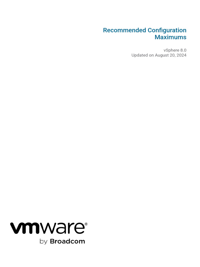 Vsphere 8.0 Configuration - Maximums | PDF | Computer Cluster | Central ...