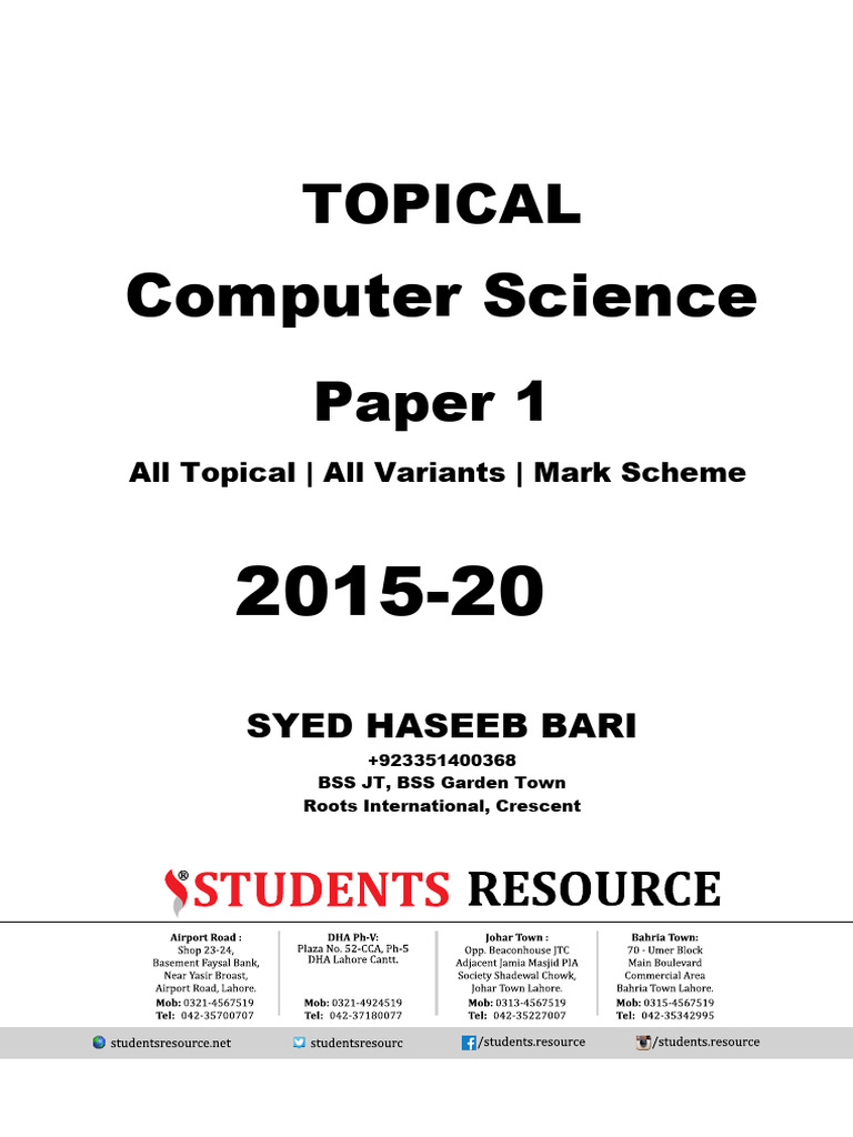 O Level P1 Topical Haseeb Gilani 2023 | PDF | Software | Computer Programming