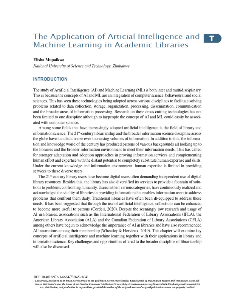 The Application of Artificial Intelligence and Mac | PDF | Machine Learning | Artificial ...