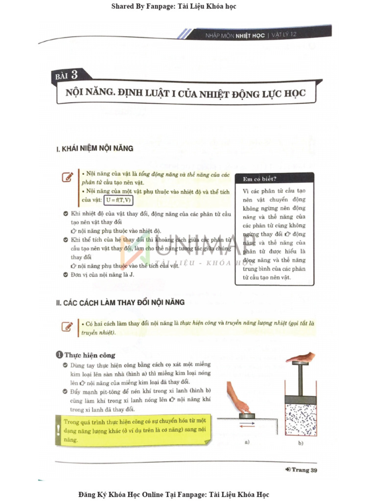 Ebook Nhập Môn Nhiệt Học Vật Lý 12 - Chương Trình Mới 2K7 (Thầy Vũ Ngọc Anh) -43-48 | PDF