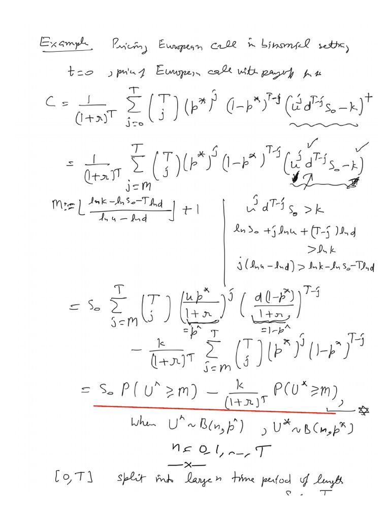 FM - 24 - Example Pricing European Call in Binomial Setting | PDF