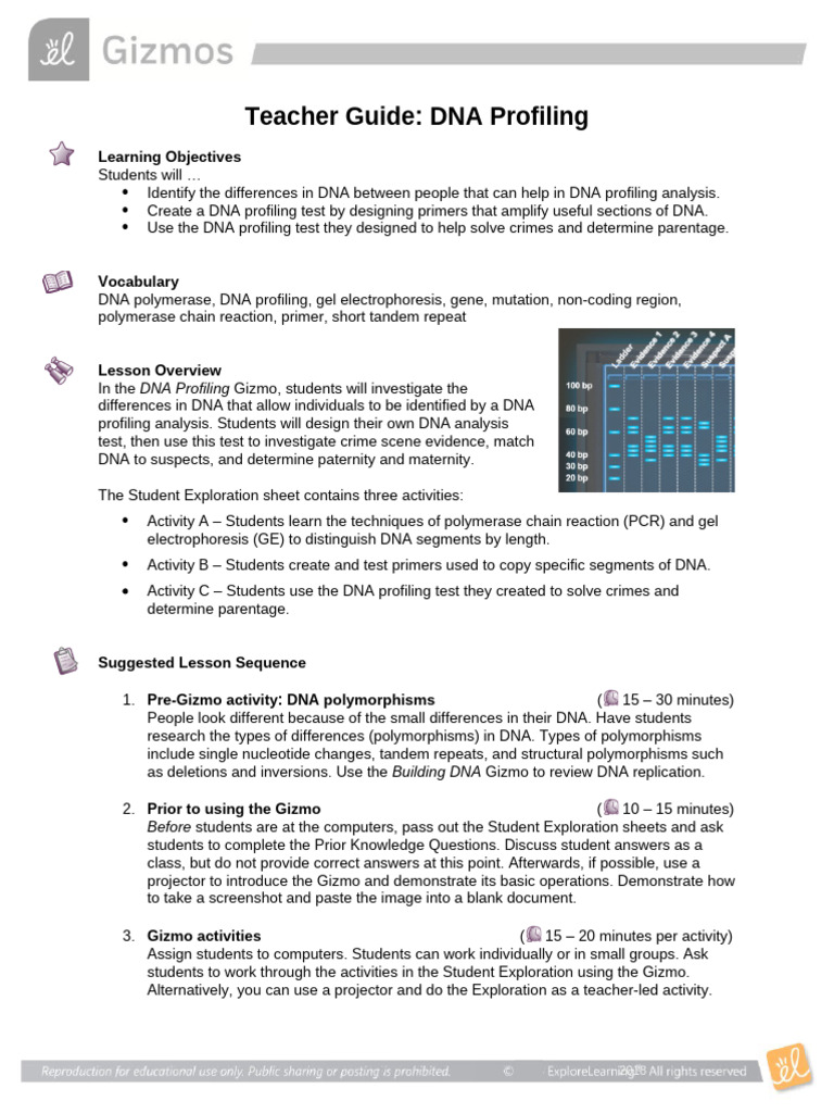 DNAProfilingTG (2) | PDF | Microsatellite | Dna Profiling