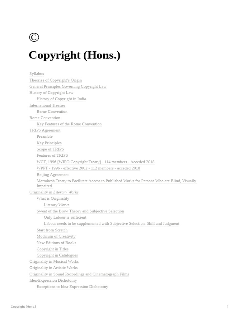 Copyright Notes Notion | PDF | Copyright | Intellectual Property