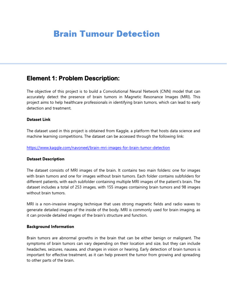Brain Tumour Detection | PDF | Brain Tumor | Medical Imaging