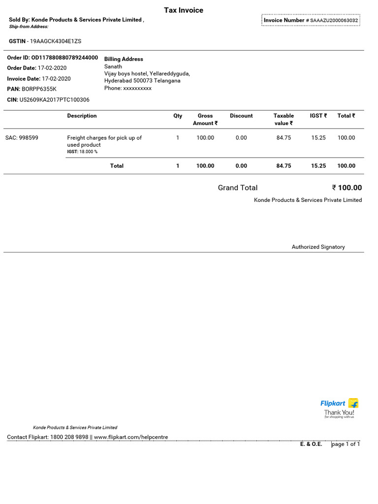 Invoice For Realme-3 Mobile | PDF