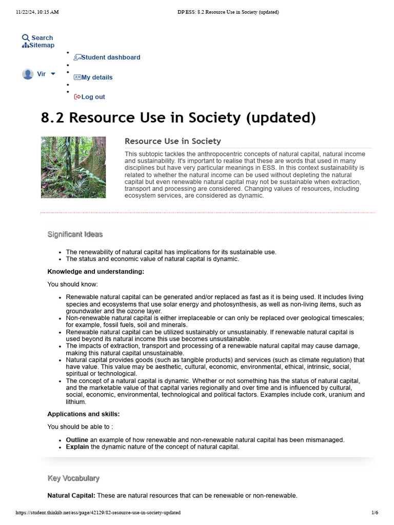 DP ESS - 8.2 Resource Use in Society (Updated) | PDF | Sustainability ...
