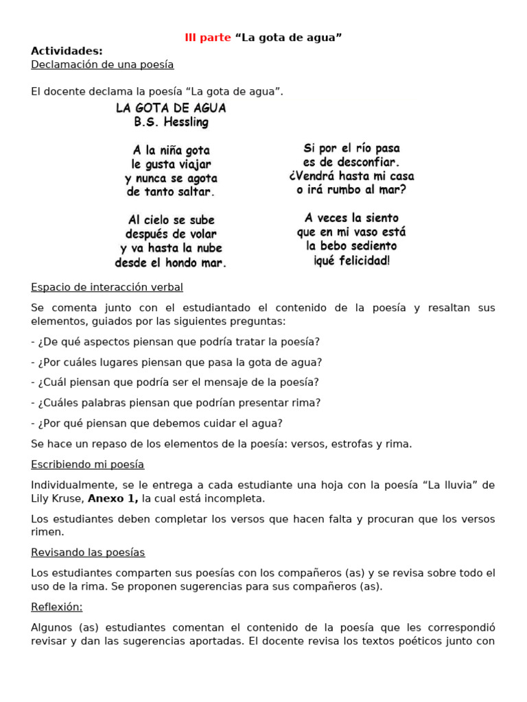 Taller de Poesía para Estudiantes | PDF