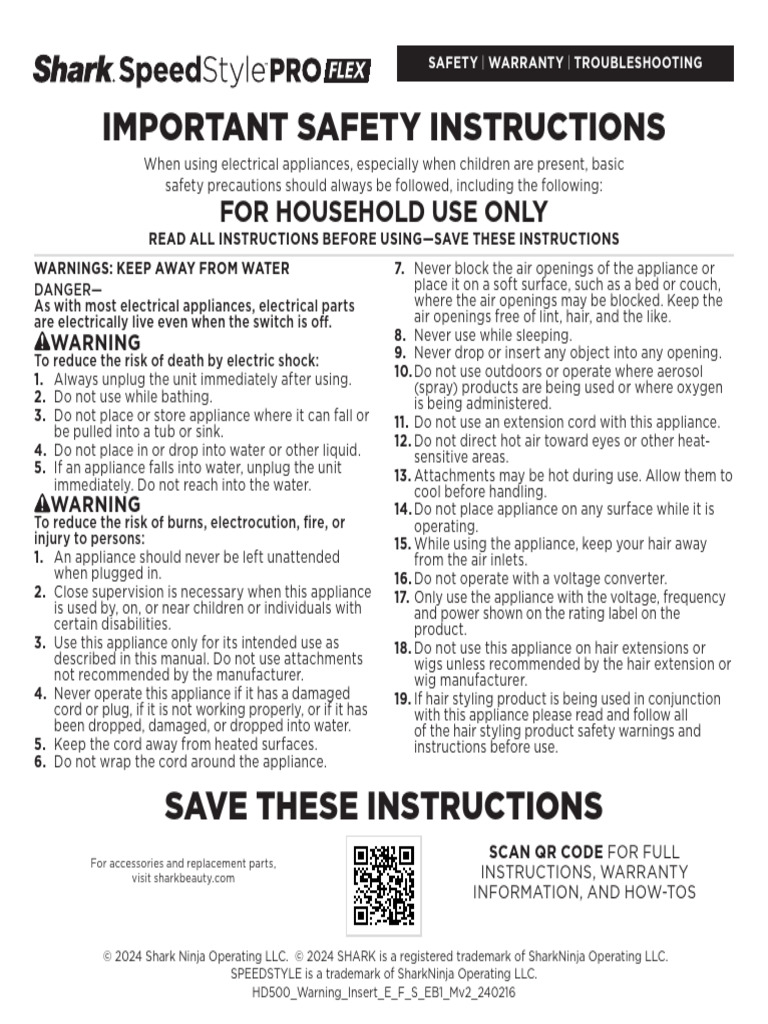 Hair Dryer Safety and Troubleshooting Guide | PDF | Water | Clothes Dryer
