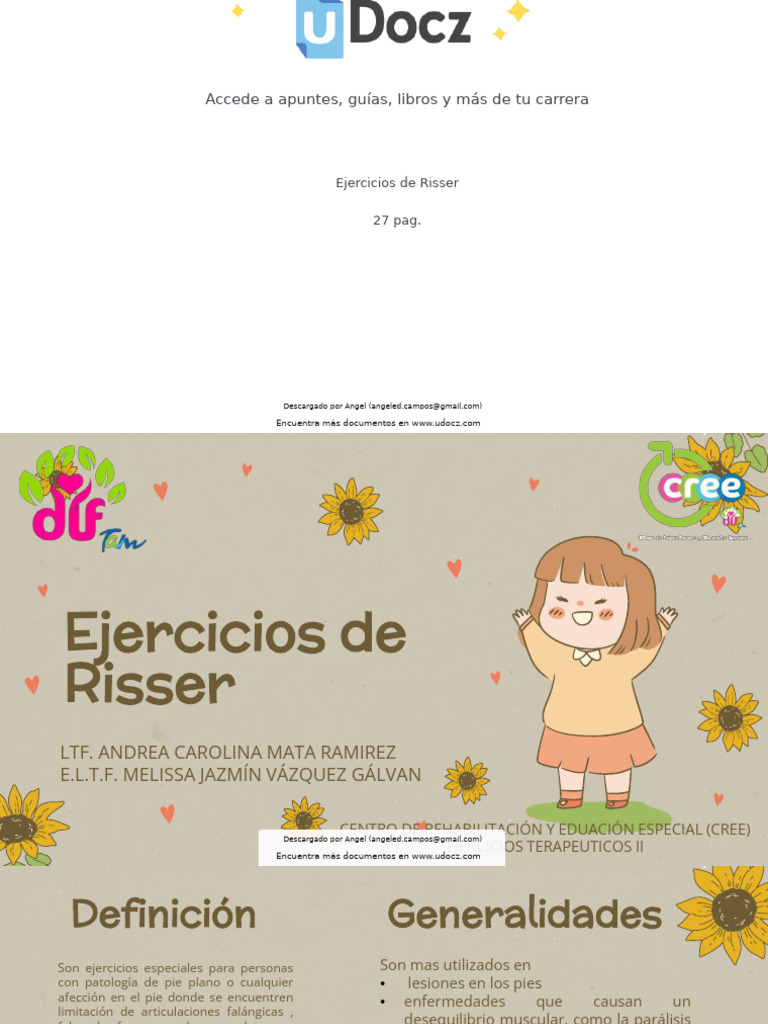 Ejercicios de Risser 615289 Downloadable 4164015 | PDF | Pie | Dedo del pie