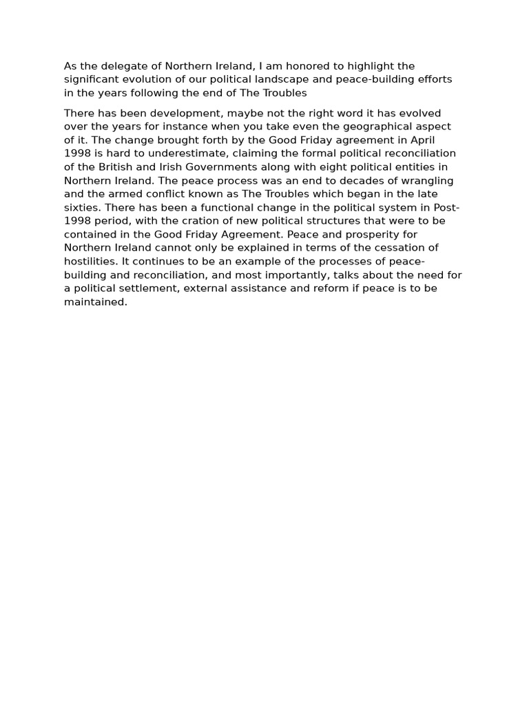 Opening Speech MUN | PDF