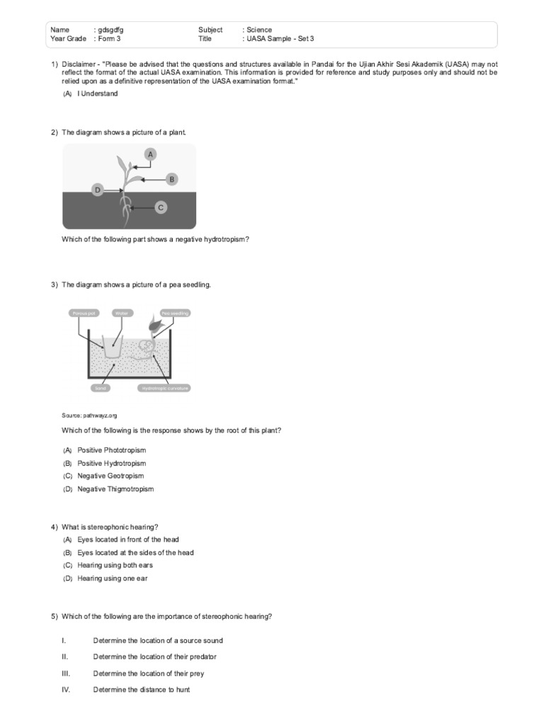 UASA Sample - Set 3 | PDF