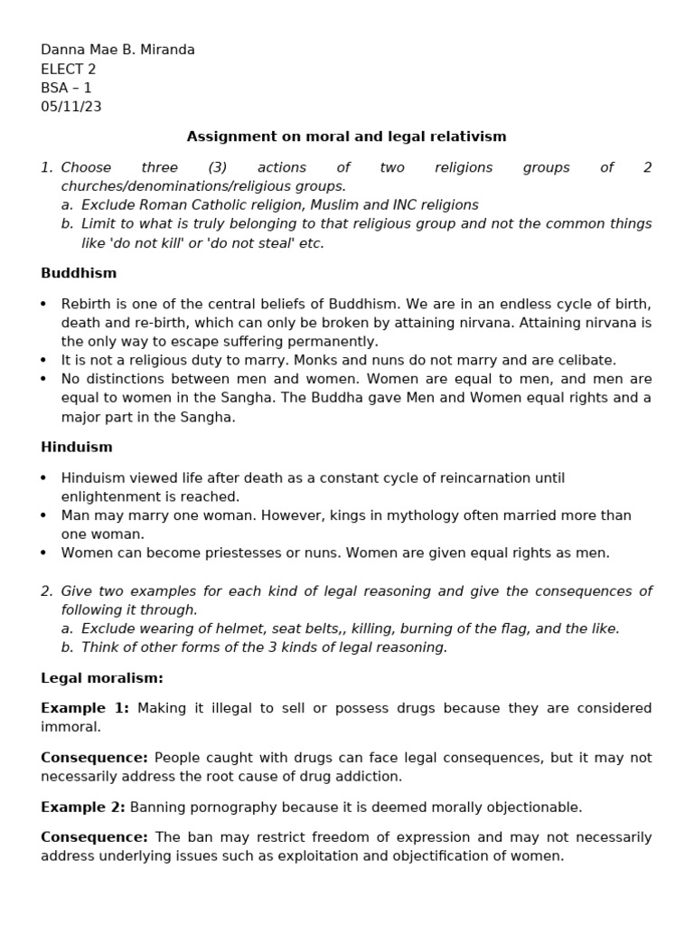Elect 2 Assign | PDF | Reincarnation | Critical Thinking