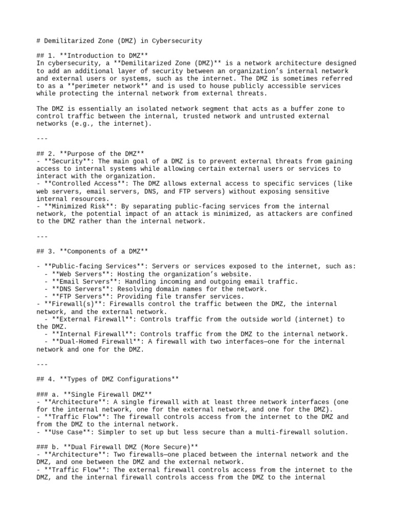 Cybersecurity Demilitarized Zone Notes CST3874 | PDF | Digital Rights ...