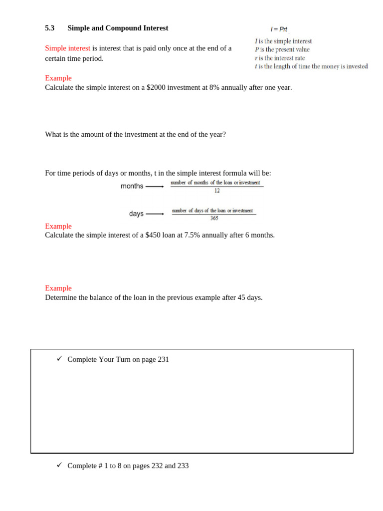 Simple vs. Compound Interest Explained | PDF