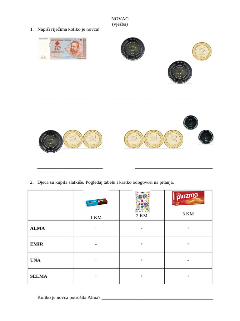 NOVAC Listić Matematika | PDF