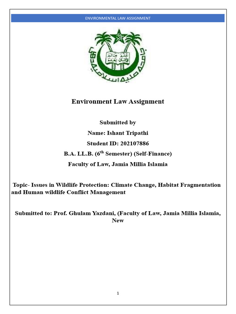 Environment Law Assignment | PDF | Leopard | Lion