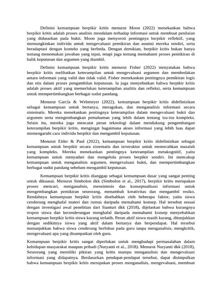 Pentingnya Berpikir Kritis | PDF