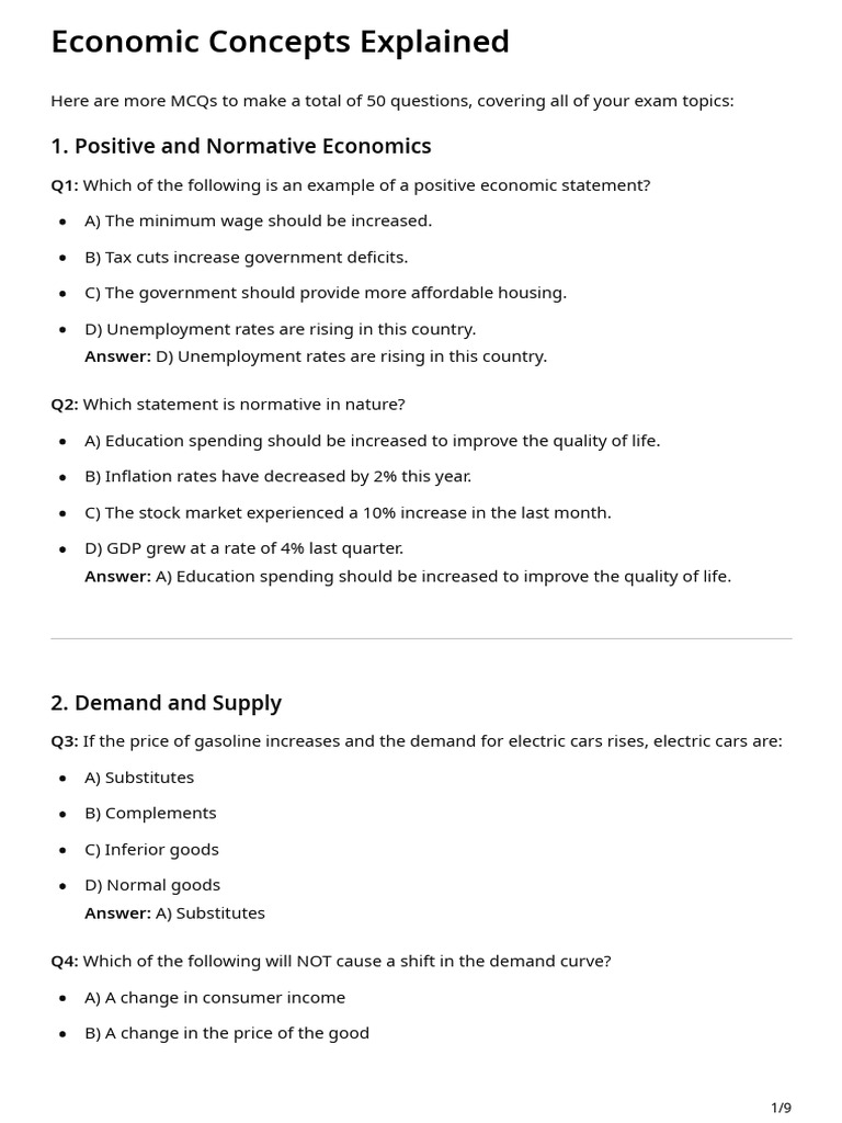 Economic Concepts Explained | PDF | Elasticity (Economics) | Demand