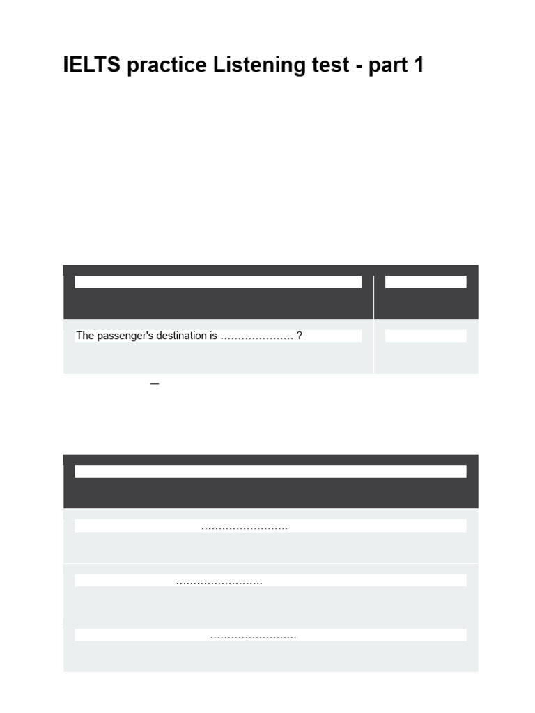 IELTS Practice Listening Test 1 | PDF | International English Language ...