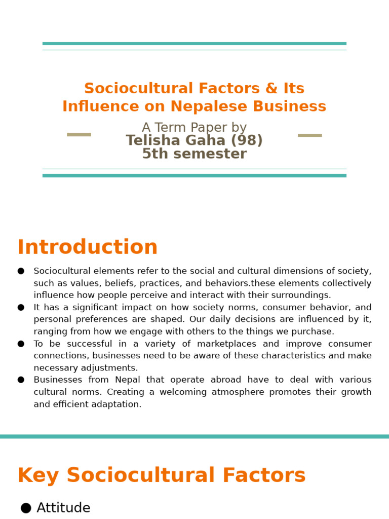Socio-Cultural Factors Affecting Business | PDF | Nepal | Marketing