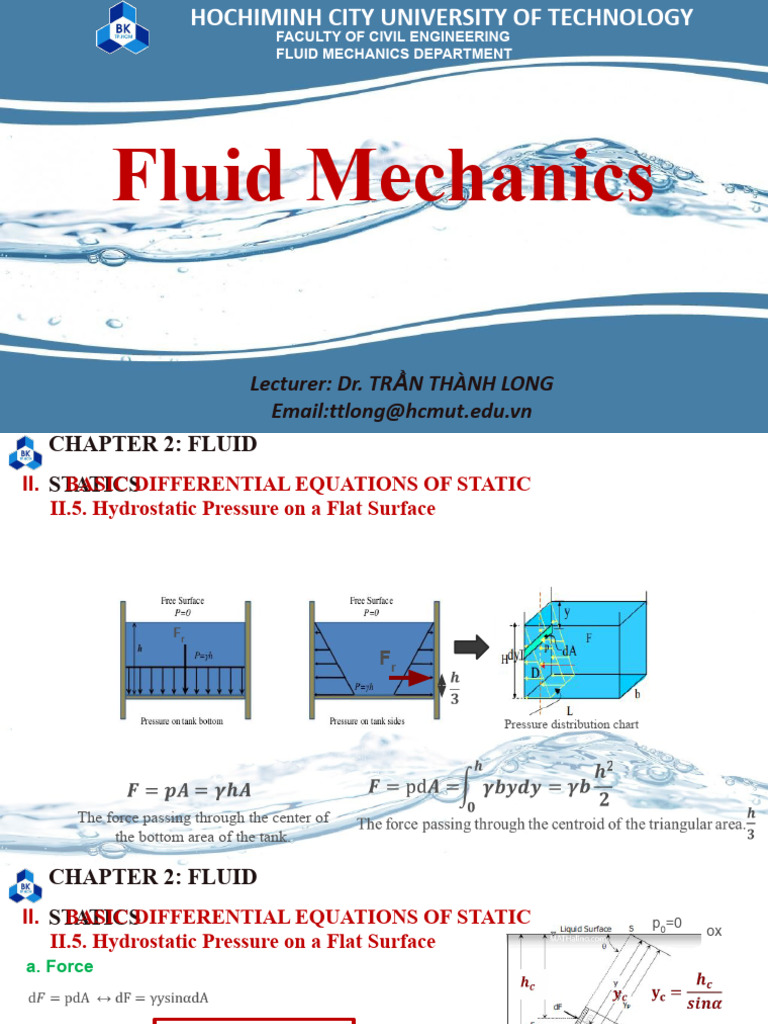 Fluid Mechanics Day 3 Chapter2 Long Jan 2024 | PDF | Buoyancy | Pressure