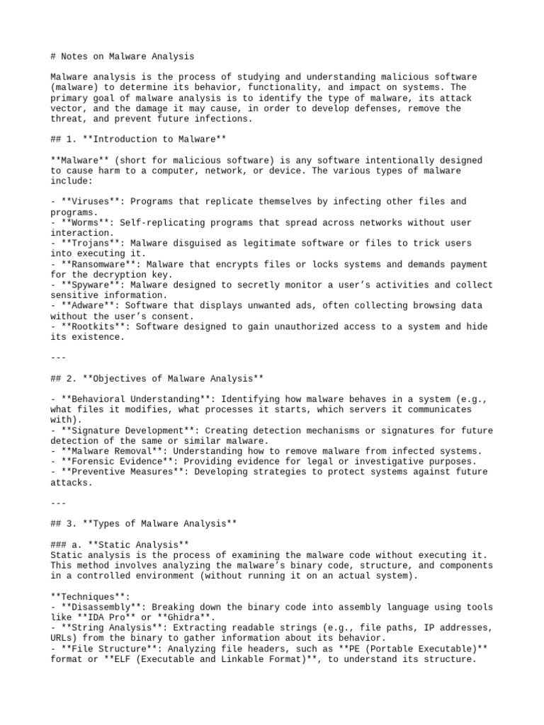 Malware Analysis Notes CST98374 | PDF | Malware | Crime Prevention