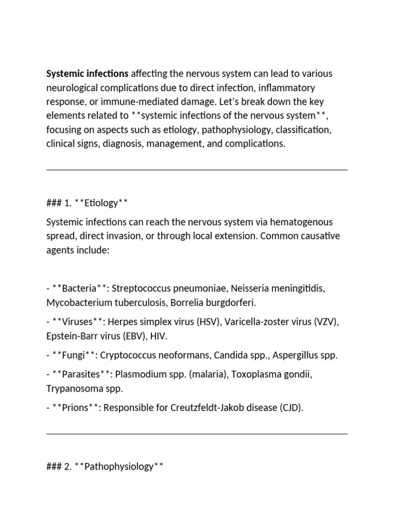 Neuro Infection | PDF | Meningitis | Sepsis